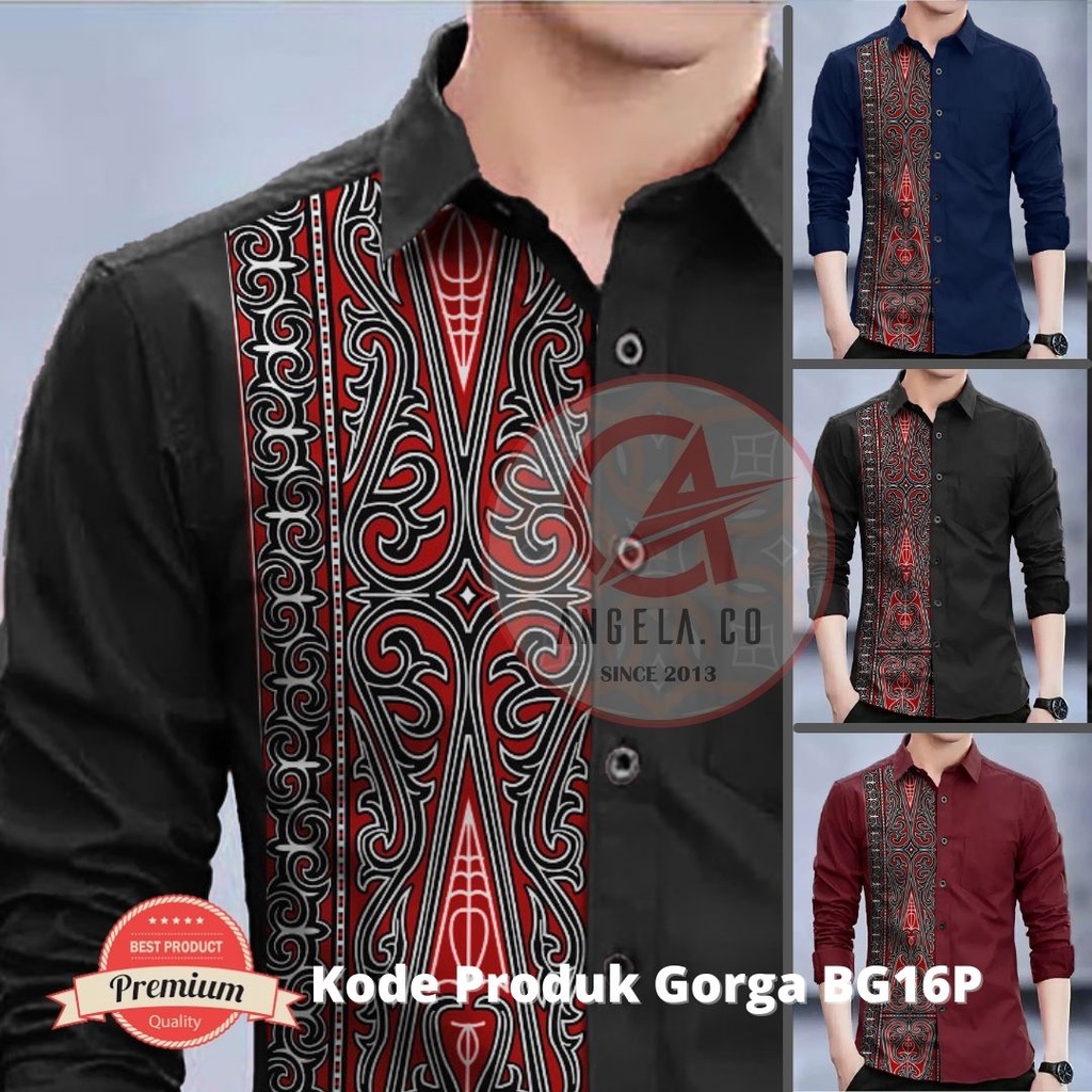 Jual Angelaco | Kemeja Batik Batak Lengan Panjang Pria | Batik Gorga ...