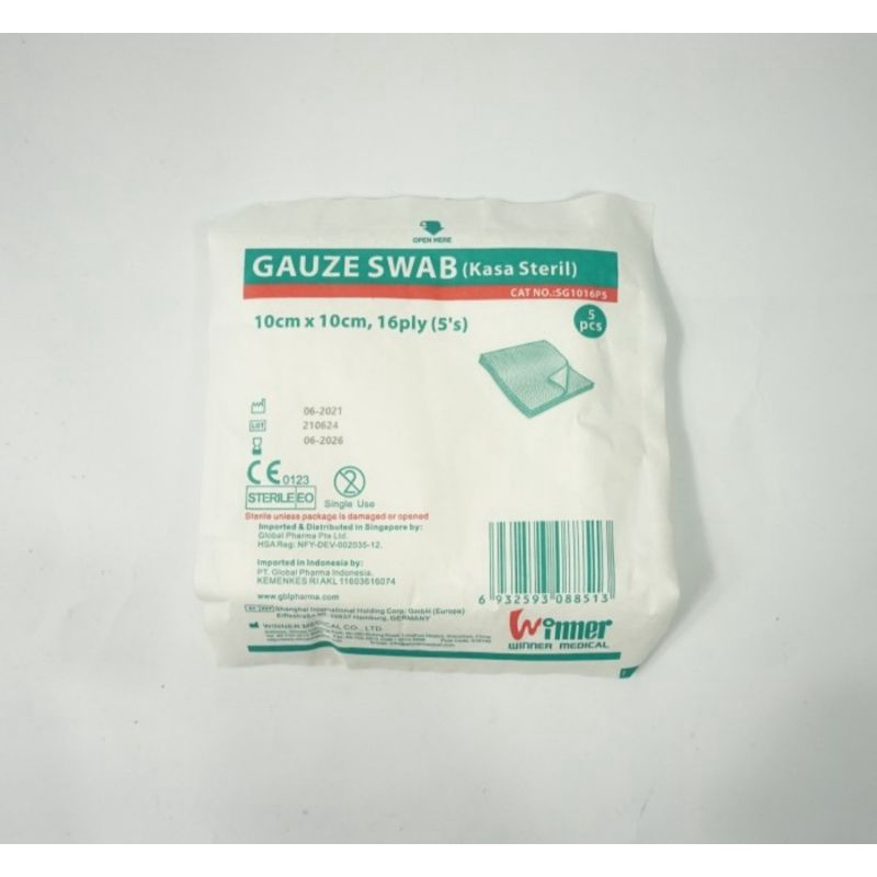 Jual Gauze Swab 10x10 cm 16ply 5s Kasa steril 10x10cm | Shopee Indonesia