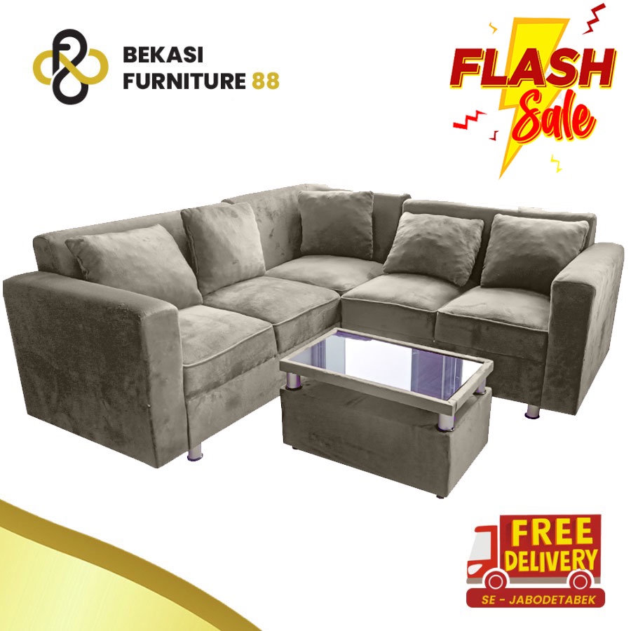 Jual Promo Sofa L Sudut Sofa Minimalis Plus Meja Sofa Empuk
