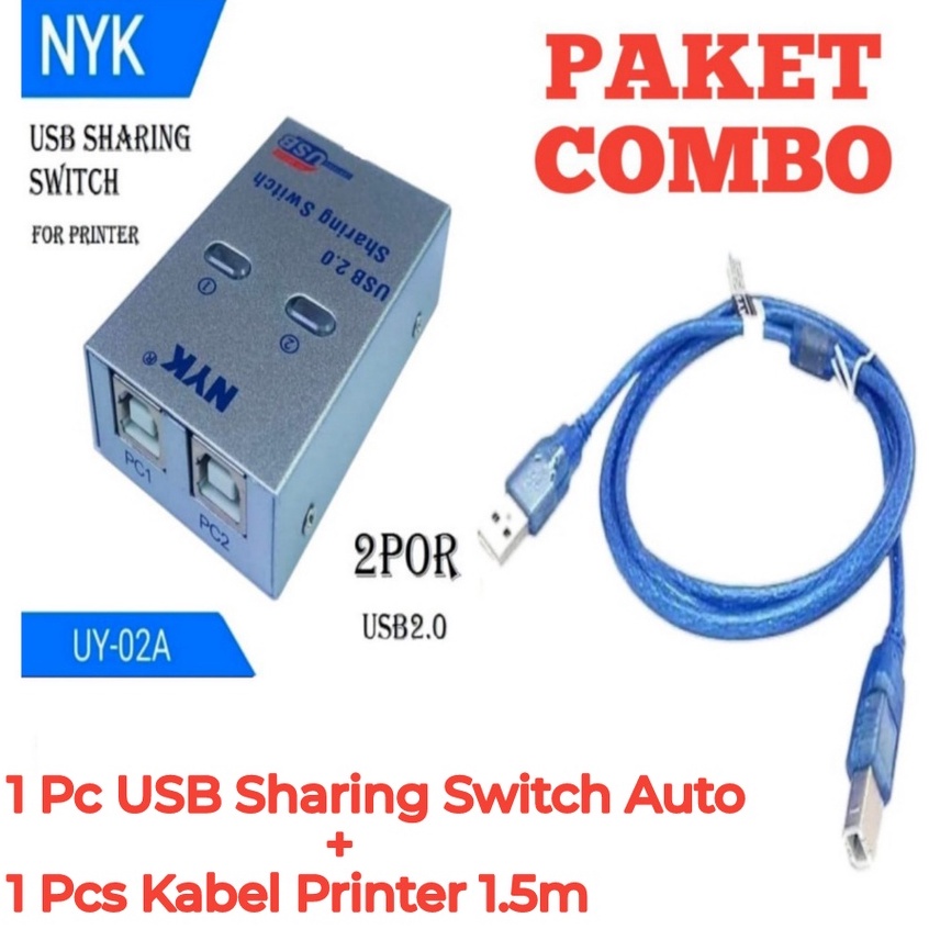 Jual Trend-Paket Auto Switch Printer + Kabel Printer USB 2.0 - Sharing ...