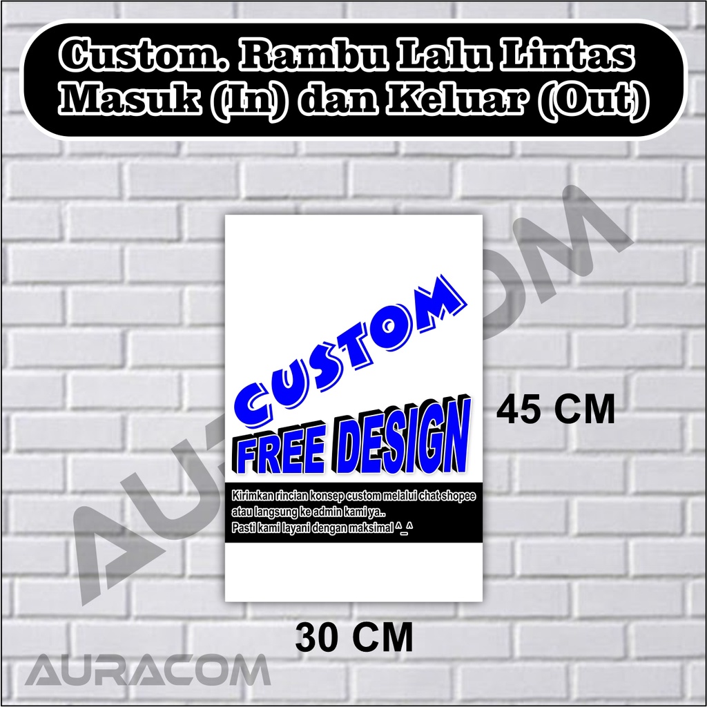 Jual Custom. Rambu Lalu Lintas Masuk (In) dan Keluar (Out) | Shopee ...