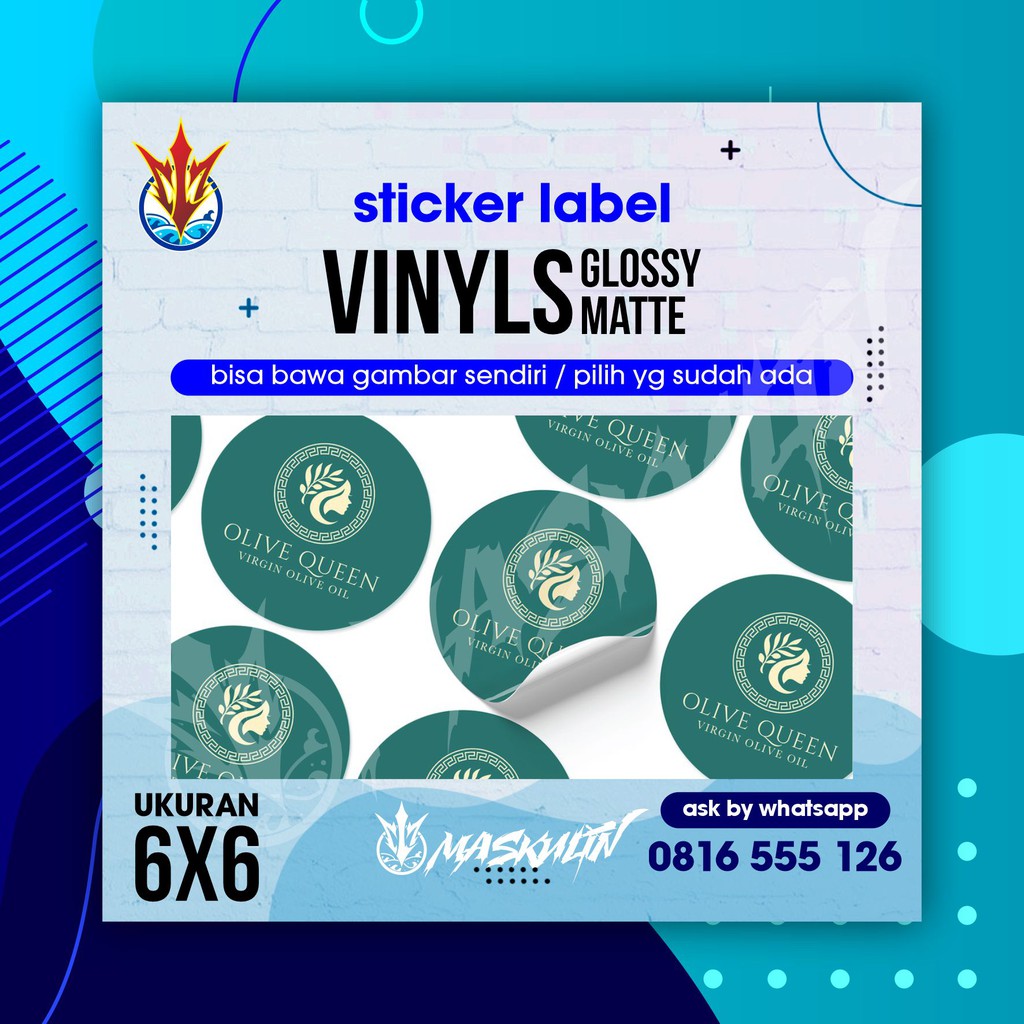 Jual stiker label 6x6 vinyls laminasi glosy/ matte TOKO OLSHOP KUE ...