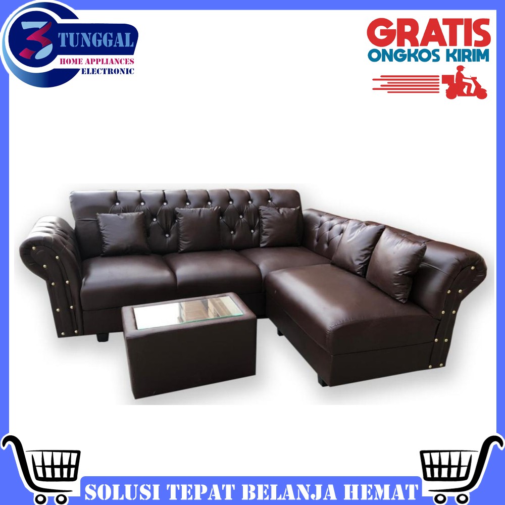 Jual (KHUSUS JABODETABEK) (FREE ONGKIR) PROMO SOFA L MINIMALIS BAHAN ...