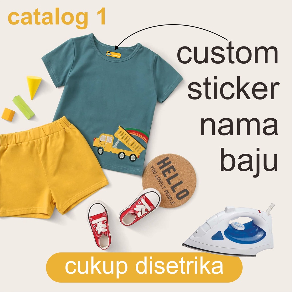 Jual Stiker Setrika nama custom DTF | Label sticker nama dengan setrika ...