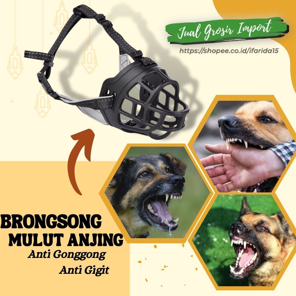 Jual Masker Penutup Mulut Anjing Besar – Kecil Anti Gigit Gonggong ...