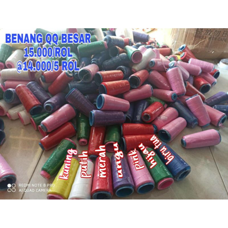 Jual Benang QQ Besar 1 roll benang tali bunga stocking benang ikat tali ...