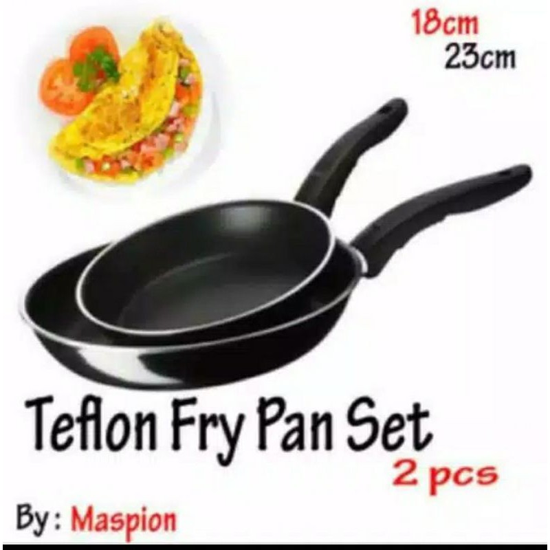 Jual teflon fry pan set/teflon set 2pcs | Shopee Indonesia