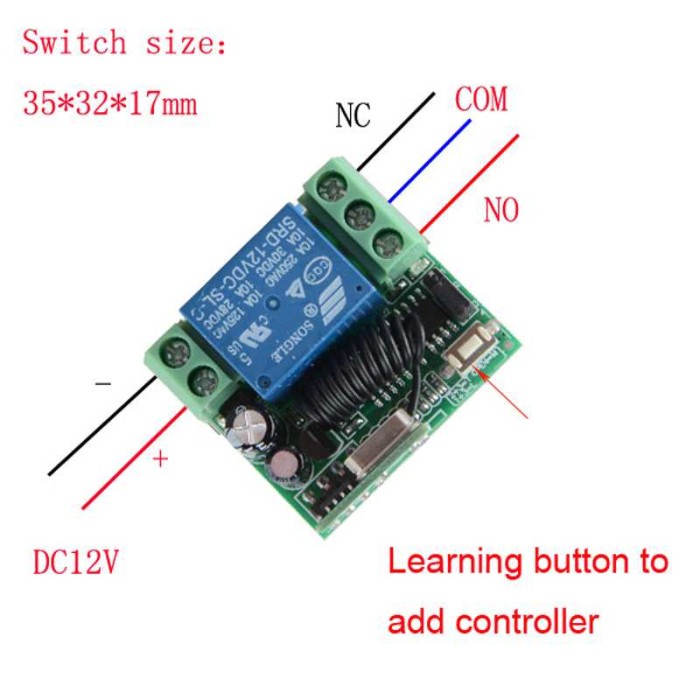 Jual UNIVERSAL WIRELESS TRANSMITTER RECEIVER REMOTE CONTROL HITAM ...