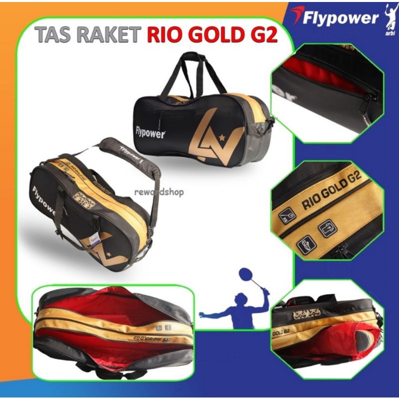 Jual Tas Flypower Rio Gold G2 Special Edition Liliana Natsir Badminton ...