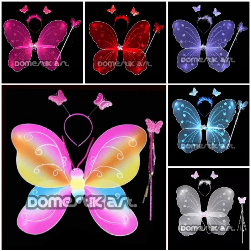 Jual Set sayap peri anak / Sayap Fairy / sayap Kupu-kupu mahkota ...