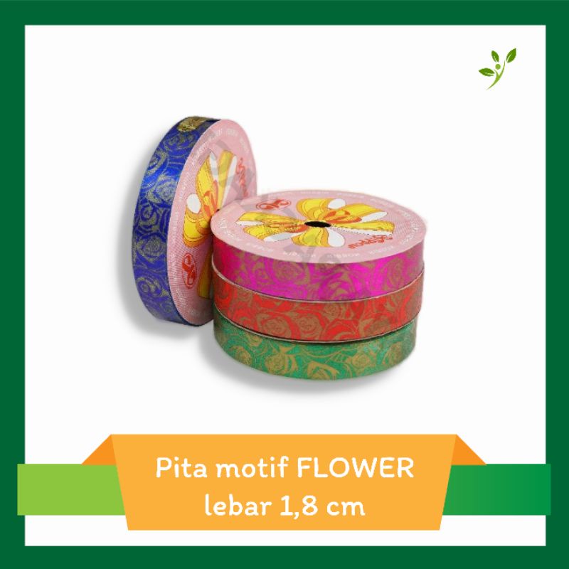Jual PITA motif FLOWER (1,8 cm) per roll pita/pitamotif/pitakado ...