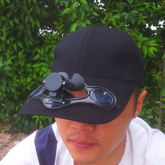 Jual Jual Topi kipas angin anti gerah solar fan tenaga matahari ...