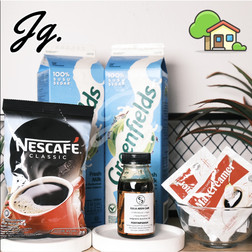 Jual PAKET ES KOPI SUSU RUMAHAN NESCAFE MAX CREAMER GULA AREN ...