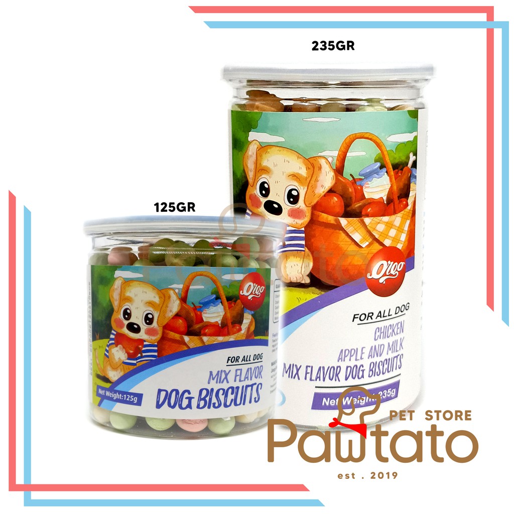 Jual Snack Anjing MIX Biscuit Puppy Dog Treat Orgo Apple Milk Kecil ...