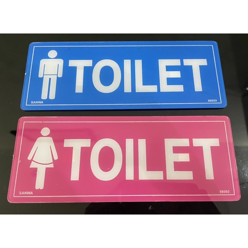 Jual Acrylic Signage Board Tulisan Toilet pria wanita warna pink biru ...