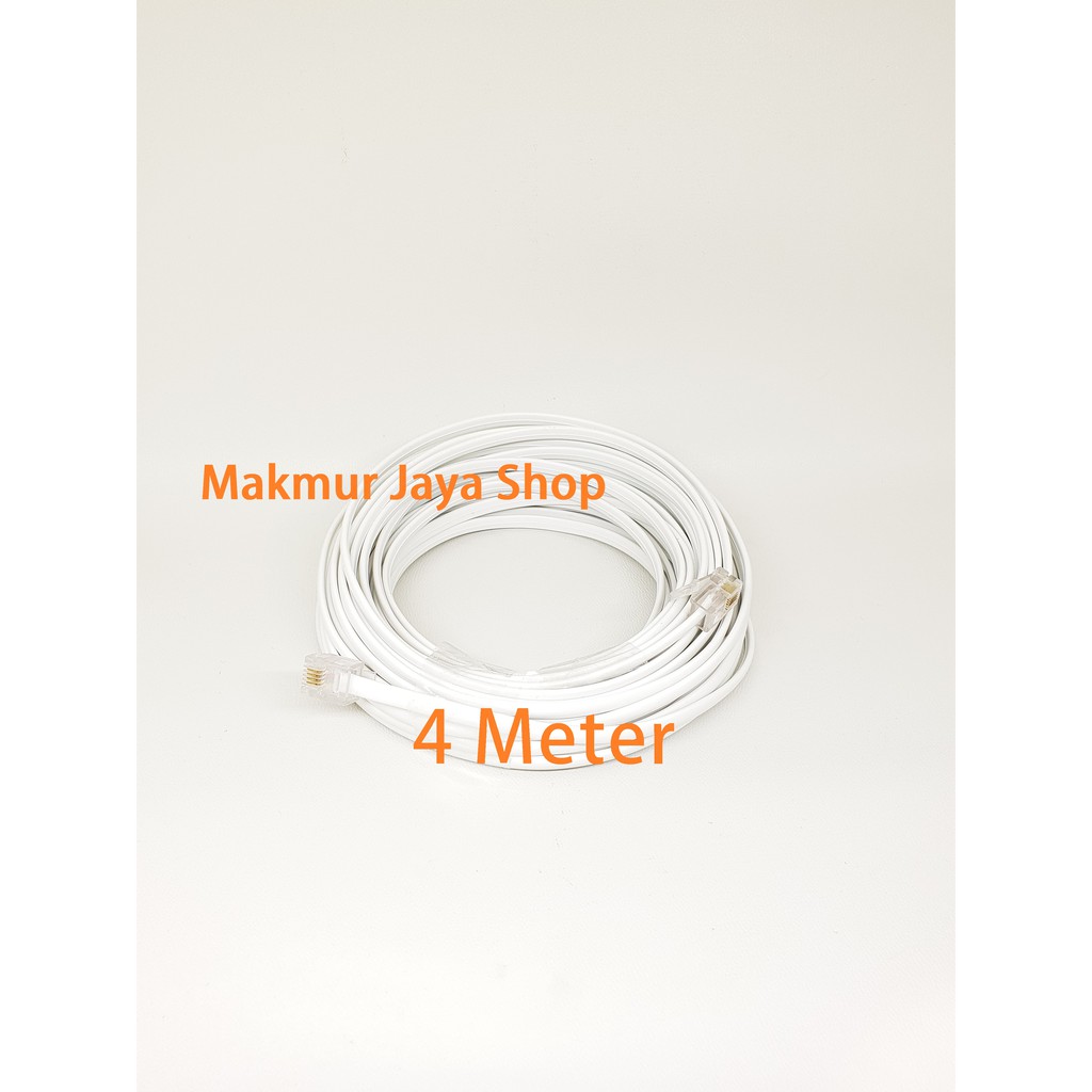 Jual Kabel Line Telepon Rumah 4 meter / Line Telepon Konektor RJ 11 ...