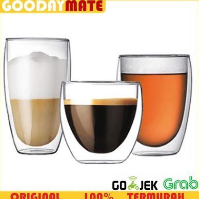 Jual Gelas Gelas Double Wall Anti Panas Insulated Cup - 350Ml Gelas 2 Lapis - 350Ml Gagang ...