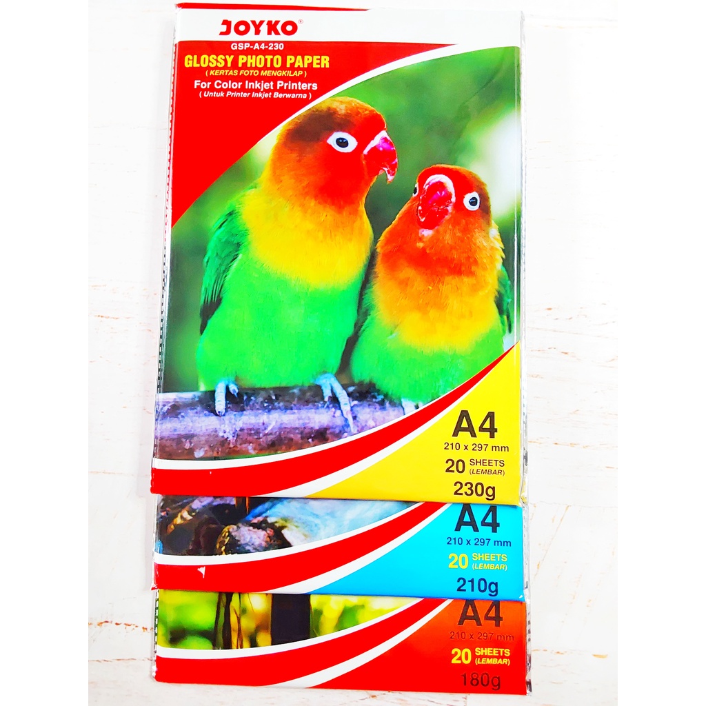 Jual (PAK) GLOSSY PAPER JOYKO A4 120 GSM / 160 GSM / 180 GSM / 210 GSM ...