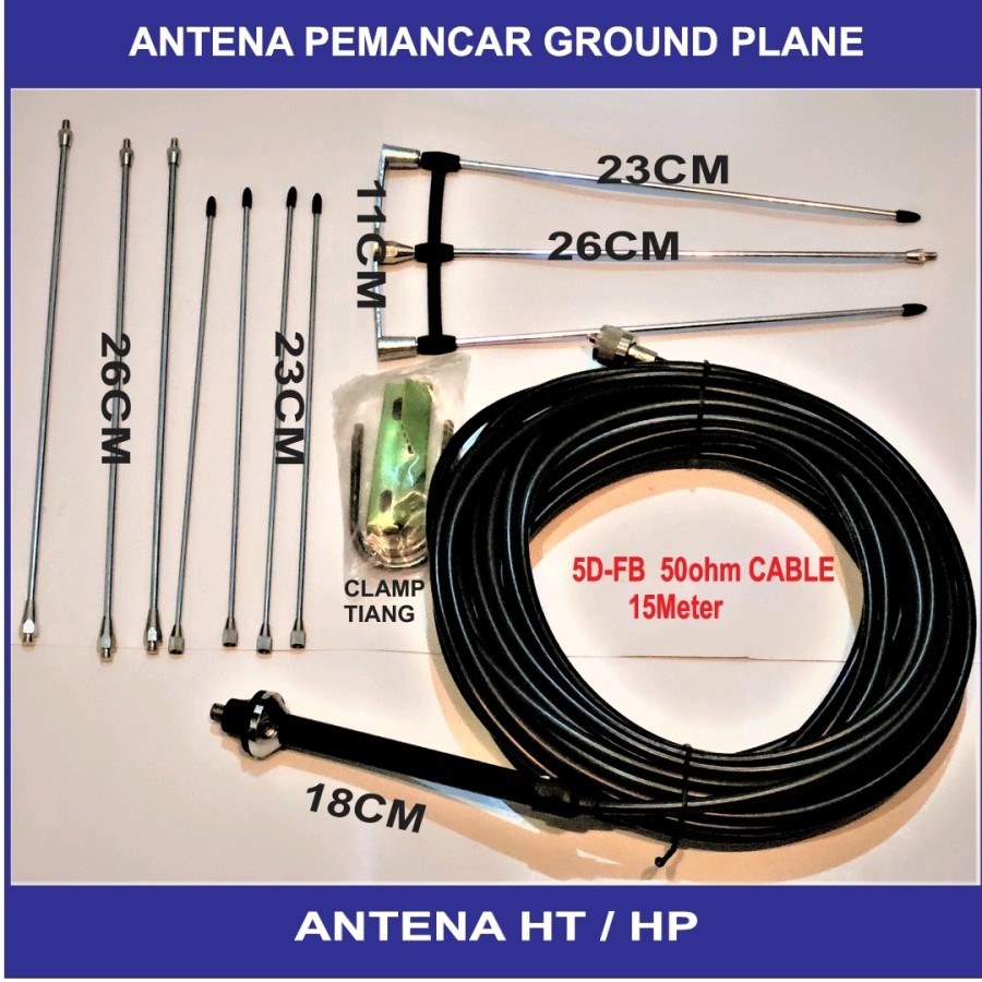 Jual ANTENA RIG HP HT PEMANCAR RADIO FM GROUND PLANE KOMPLIT KABEL 15M | Shopee Indonesia