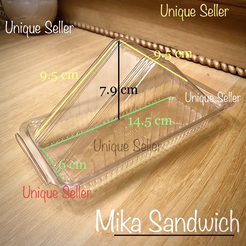 Jual [isi50] Mika Sandwich Segitiga PB33 / Tempat Tray Kotak Mika ...