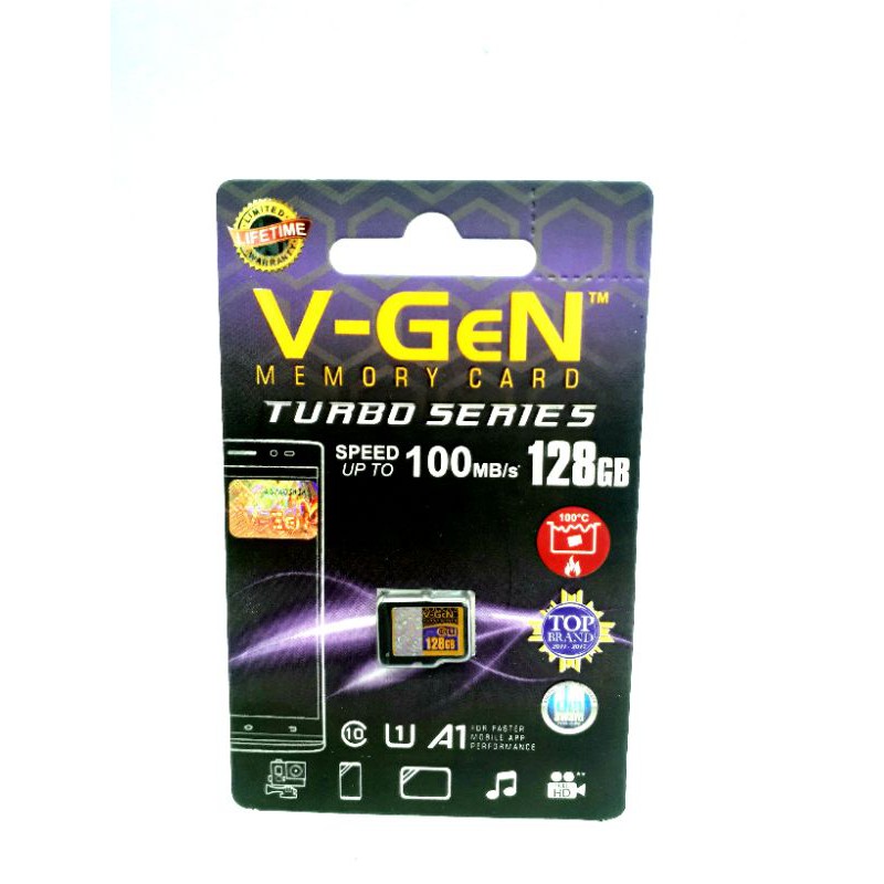 Jual Micro SD V-Gen 128GB Class 10 Turbo Series / Vgen MicroSD Class10 ...