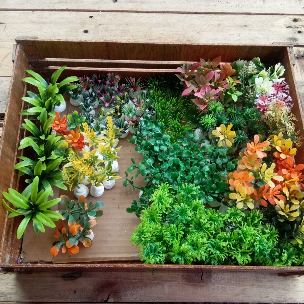 Jual Tanaman Palsu Bunga Plastik Mini Soliter Aquarium/Aquascape ...