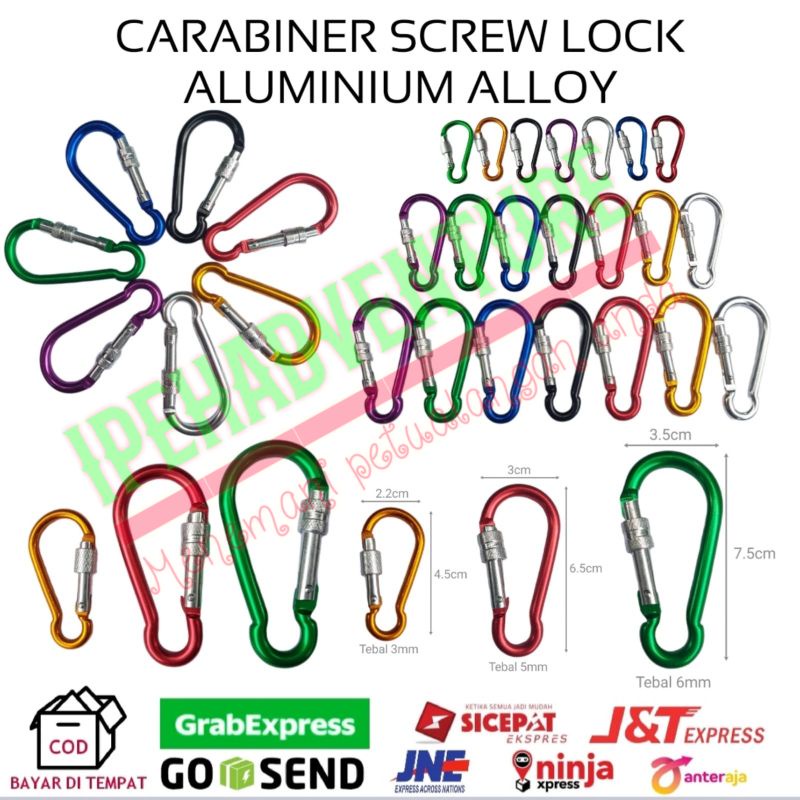 Jual carabiner screw lock key chain | Shopee Indonesia