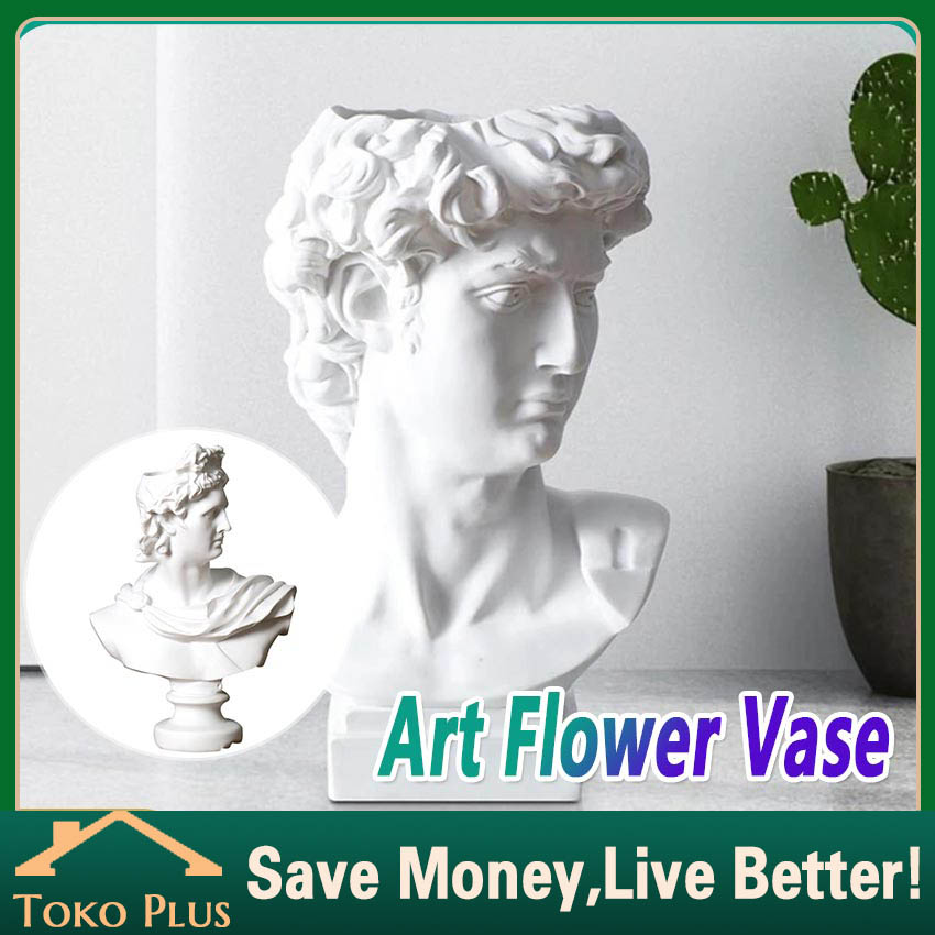 Jual Patung Vas Estetik Pot Nordic Brush Holder Patung Greek DAVID ...