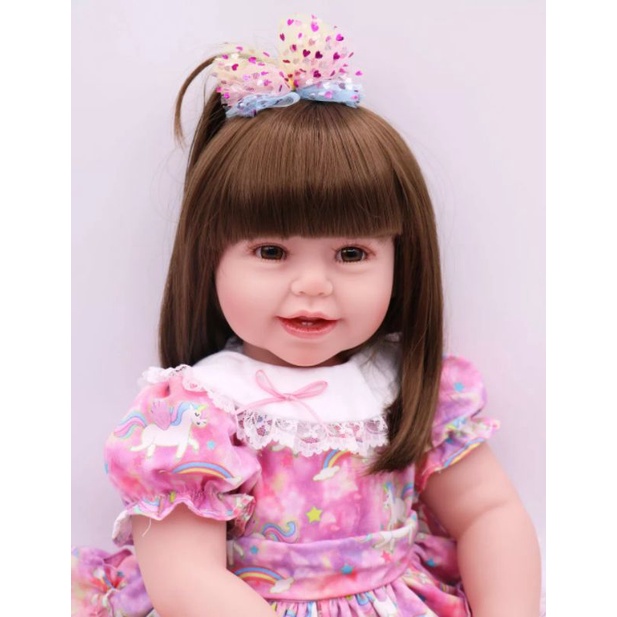 Jual Boneka Reborn 61cm Silicone Rebirth Female Doll Realistic Toy Baby ...