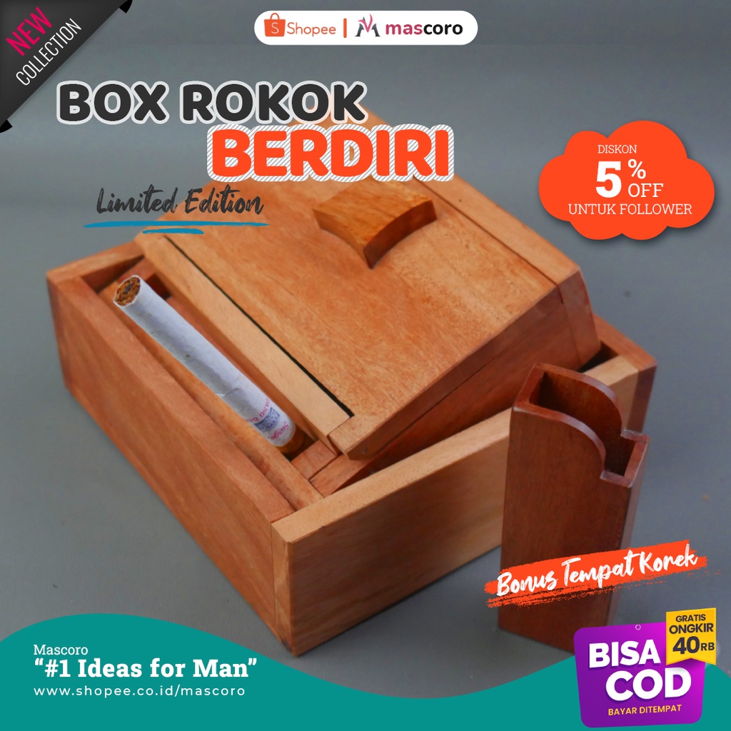 Jual tempat rokok dan korek - kotak rokok keren dan unik dari kayu ...