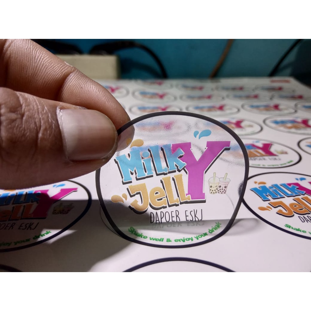 Jual Cetak Stiker Label Makanan Minuman Bahan Sticker Transparan Bening ...