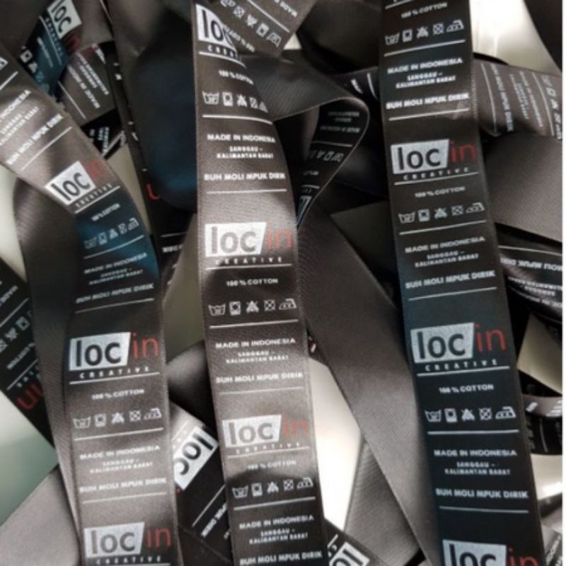 Jual Label baju 3cm bahan satin hitam free design po 3 sampai 5 hari ...