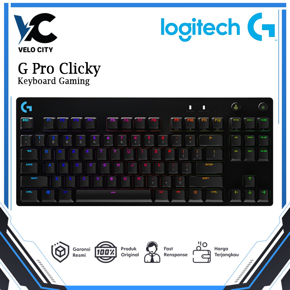 Jual Logitech G Pro Clicky Keyboard Gaming Mechanical TKL RGB for ...