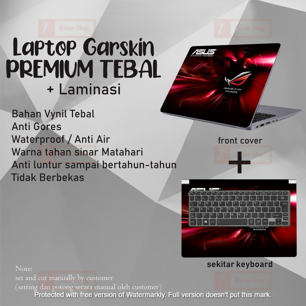 Jual Stiker Laptop | Garskin Laptop | Asus ROG + Laminasi | Shopee ...
