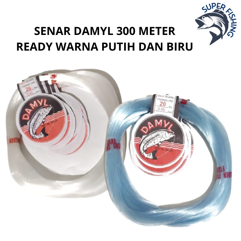 Jual Senar Damyl Damil Panjang 300 meter Ready Warna Putih dan Biru ...