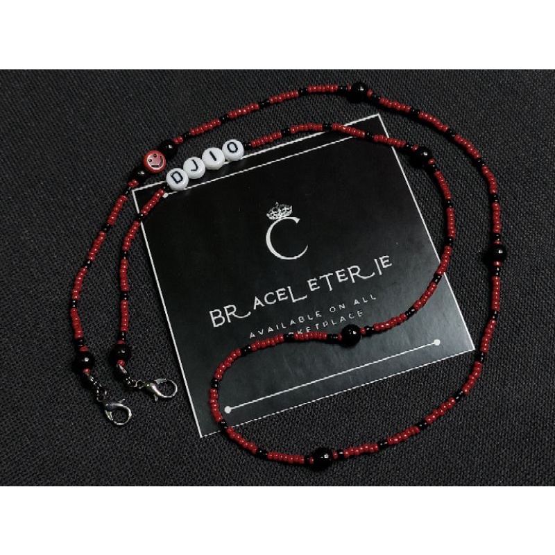 Jual Strap Tali Masker Manik-Manik Merah Hitam Hiasan Smile Free Custom ...