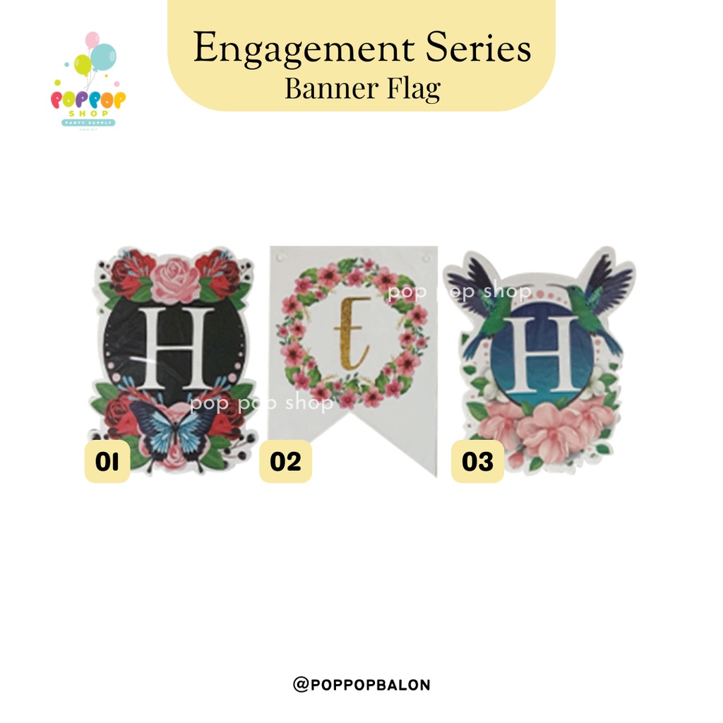 Jual Banner Flag / Bunting Tulisan Happy Engagement | Shopee Indonesia