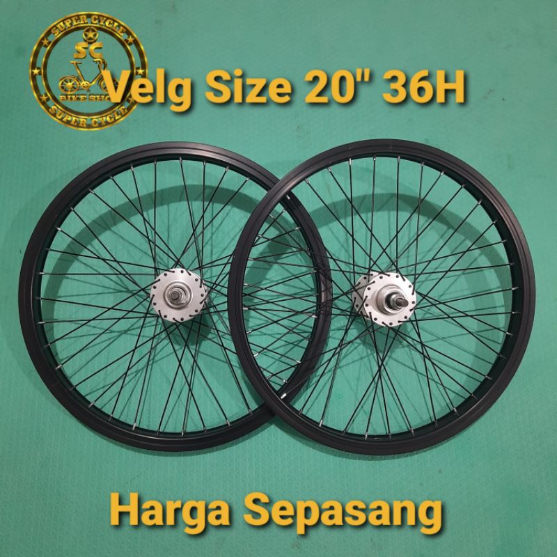 Jual Velg SETELAN SEPEDA 20 / PELEK SEPEDA 20 KOMPLIT / RUJI HITAM ...