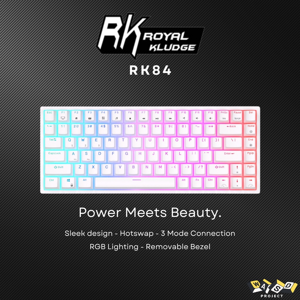 Jual ROYAL KLUDGE RK84 Mechanical Keyboard | 75% Layout | Hotswap | 3 ...
