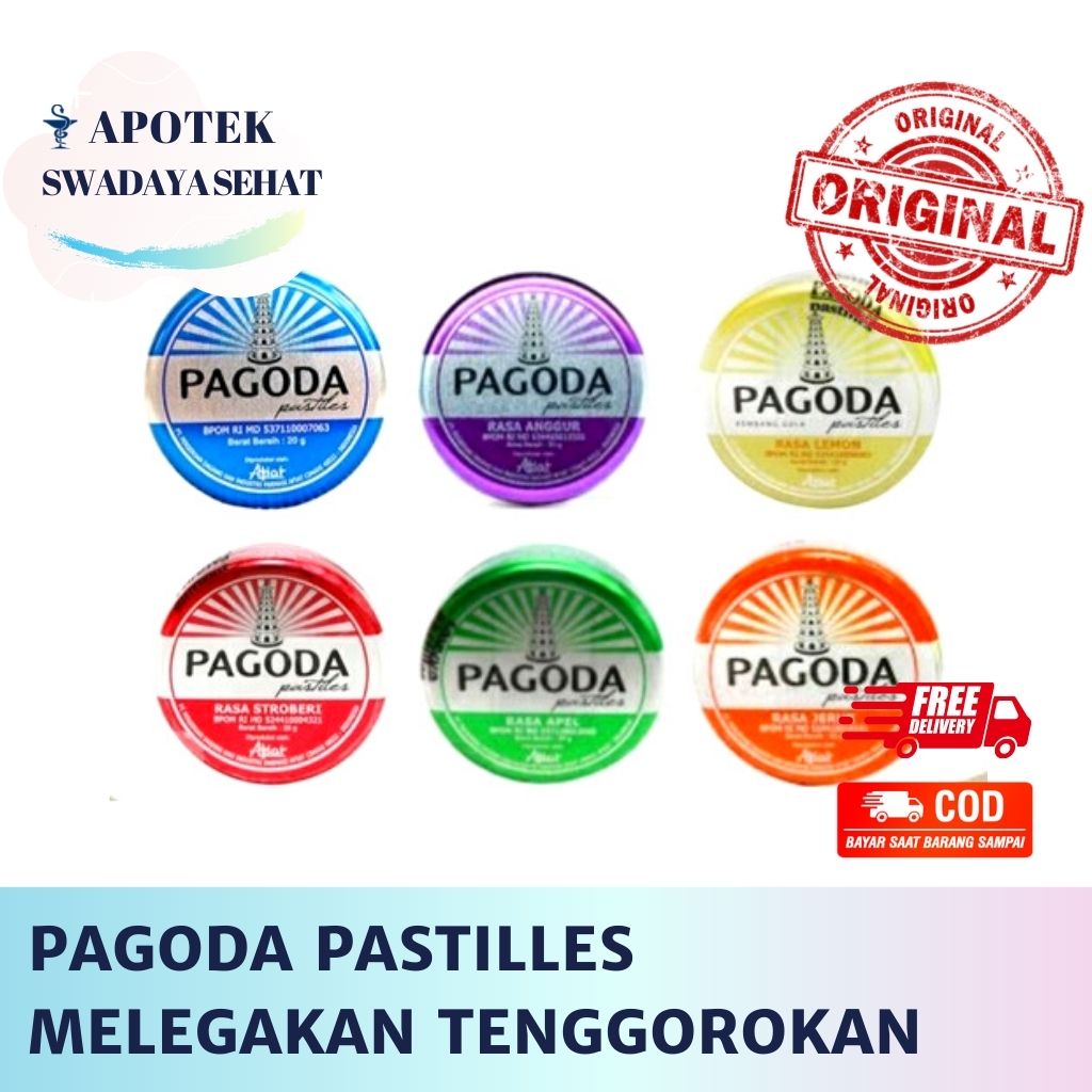 Jual PAGODA PASTILLES Permen 20 GR Rasa Mint Anggur Lemon Stroberi Apel ...