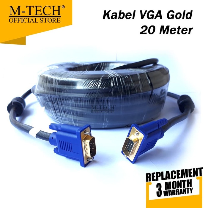 Jual Original Kabel VGA Gold Panjang 20 Meter | Shopee Indonesia