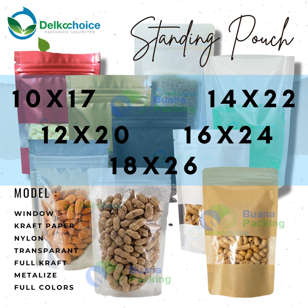 Jual STANDING POUCH - PLASTIK KEMASAN MAKANAN DELKOCHOICE | Shopee ...