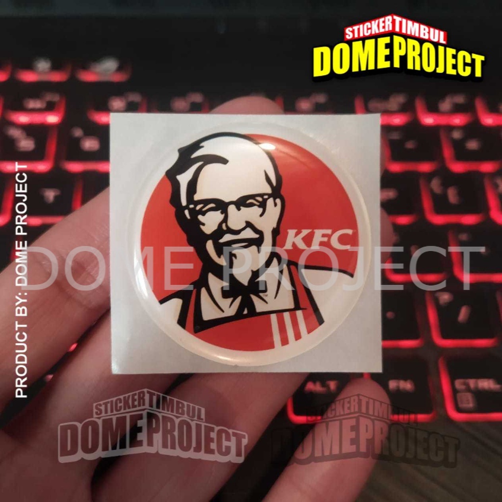 Jual STIKER MOTOR KFC LOGO STIKER 3D RESIN LENTUR STIKER DIAMETER 4CM ...
