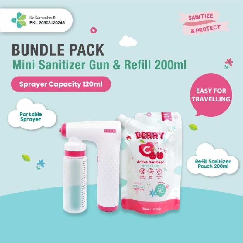 Jual Berry C Mini Sanitizer Gun + Reffil Sanitizer 200Ml (012218 ...