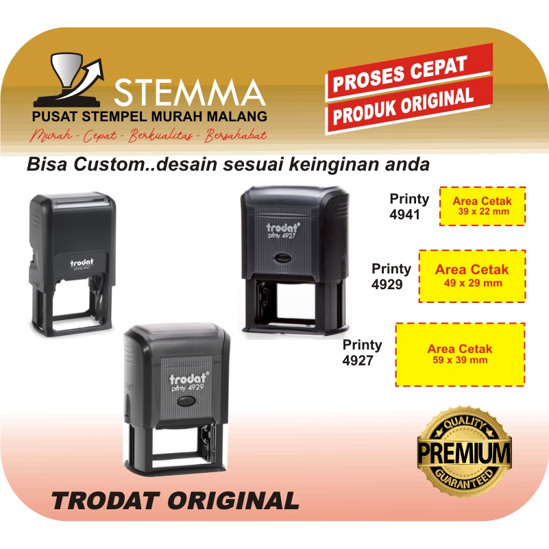 Jual Stempel Trodat Custom Printy 4941 4929 4927 Stempel logo perusahan stempel otomatis ...