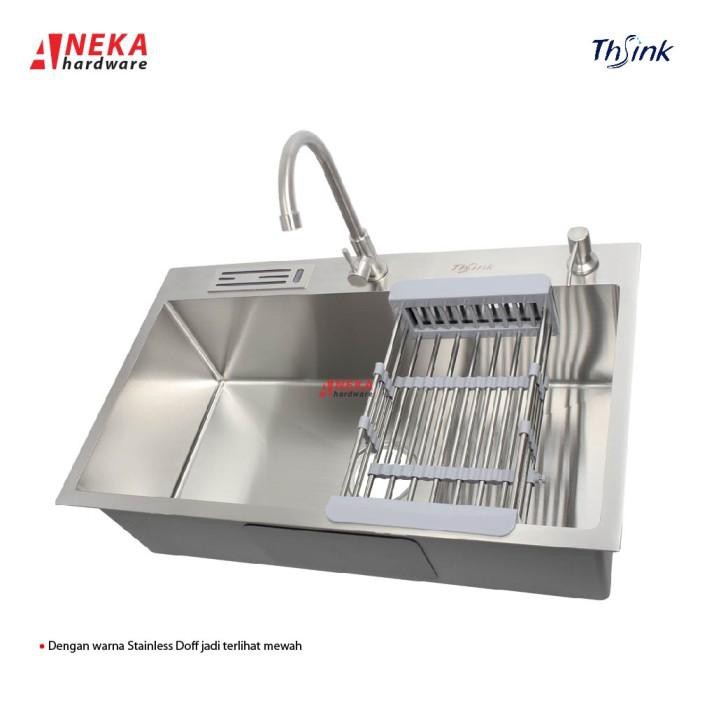 Jual Paket Kitchen Sink Thsink 7545 Set Lengkap Kran Angsa + Handsoap ...