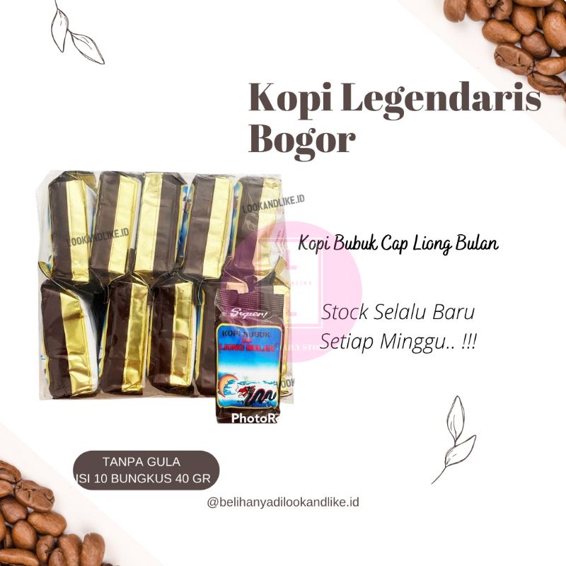 Jual Kopi Liong Bulan Isi 10 Bungkus x 40gr Tanpa Gula Khas Kota Bogor ...
