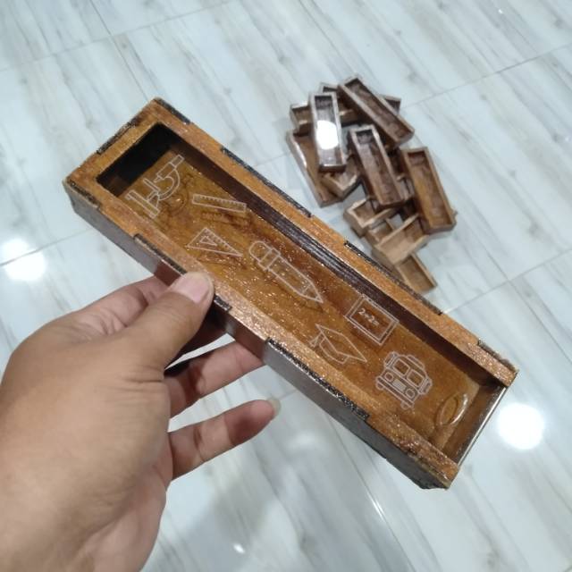 Jual Kotak Pensil Kayu / Tempat Pensil Kayu / Wooden Box / Kotak Kayu ...