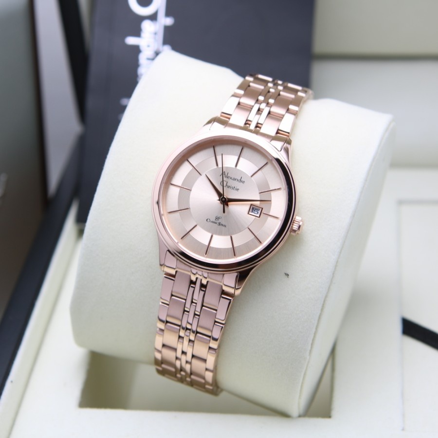 Jual Jam Tangan Wanita Alexandre Christie AC 8348 AC8348 Rose Gold ...