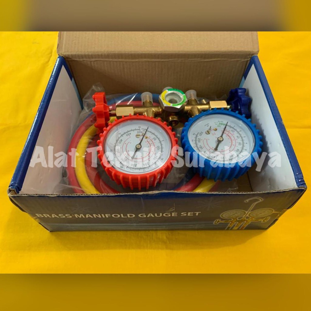 Jual TESTING MANIFOLD METER ALAT UKUR TEST TES ISI FREON AC BRASS GAUGE ...